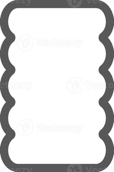Wavy Rectangle Frame Scallop Edge Box Outline Squiggle Border Groovy Zigzag Abstract Shape