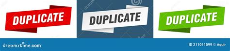Duplicate Banner Duplicate Ribbon Label Sign Set Stock Vector Illustration Of Price Sticker