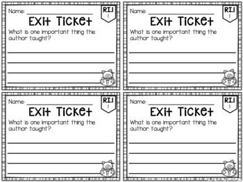 Common Core Exit Tickets First Grade Informational Text TPT