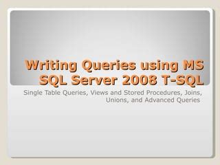 Greg Lewis SQL Portfolio PPT