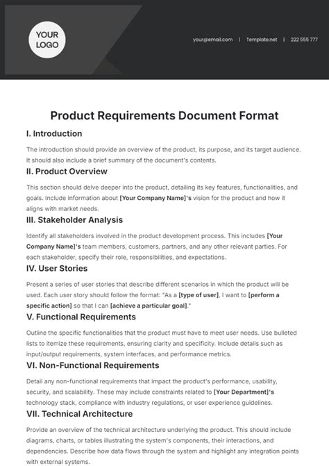 Free Minimum Viable Product Requirements Document Template To Edit Online