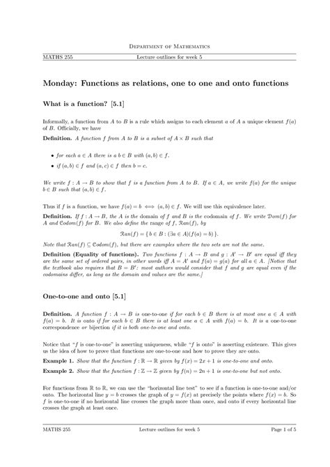 Lecture Outlines For Week 5 Functions Composition And Inverses