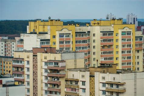 Dense Urban Development A Modern Area Of The City With Beautiful Multi