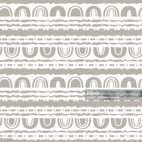 추상적인 매끄러운 패턴 회색 귀여운 타원형 반원 무지개 점선 점 원 및 기타 모양 거친 곡선 선 흰색 배경에 손으로 그린