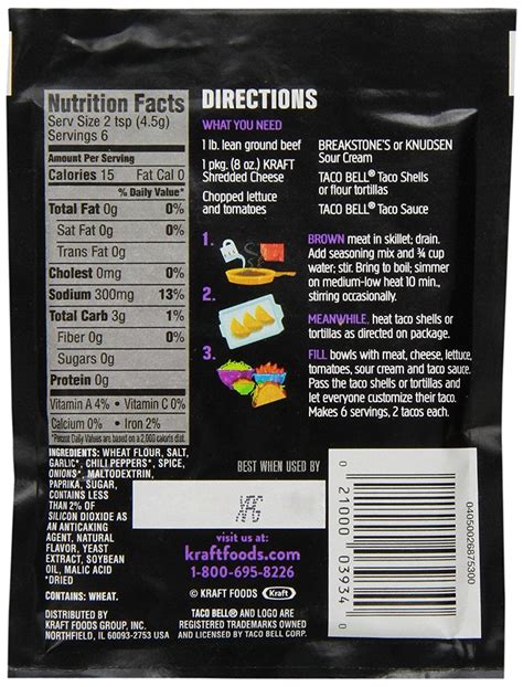 Taco Bell Nutrition Facts Canada Besto Blog