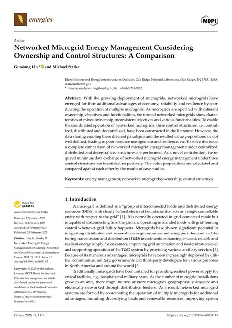 Pdf Networked Microgrid Energy Management Considering Ownership And