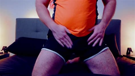 Hairy Muscle Daddy Has A Lazy Wank And Drops A Load On Some Jocks