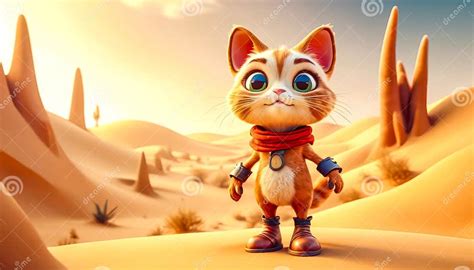 Fantastic Lonely Desert Sand Cat Stock Image Image Of Serious Small