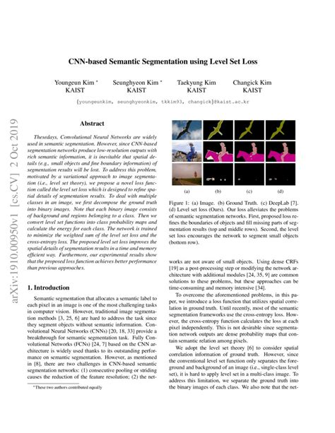 Cnn Based Semantic Segmentation Using Level Set Loss Deepai