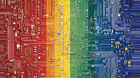 Abstract Colorful Circuit Board Background Premium Ai Generated Image