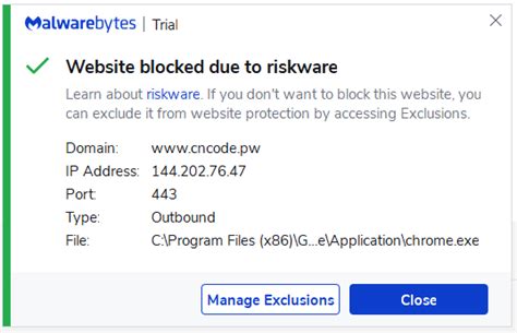 Webiste Is Blocked Due To Riskware Pop Up Is Always Popping Up Resolved Malware Removal Logs