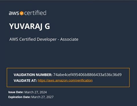 Earned Aws Certified Developer Associate Yuvaraj G Posted On The