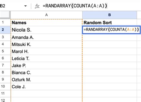 How To Randomize A List In Google Sheets Coefficient