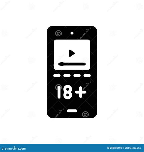 Black Solid Icon For Adult Video And Stock Illustration Illustration Of Logotype Streaming