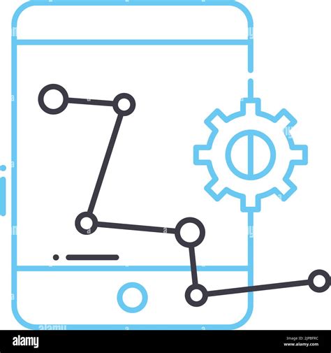 Online Graph Down Line Icon Outline Symbol Vector Illustration Concept Sign Stock Vector