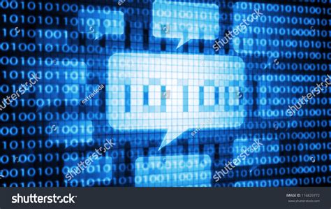 Binary Code Background Speech Dialog Blue Stock Illustration 116829772