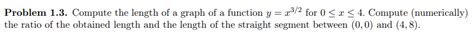 Solved Problem 1 3 Compute The Length Of A Graph Of A Chegg Com
