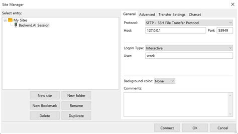 SSH SFTP Connection To A Compute Session Backend AI Web UI User Guide