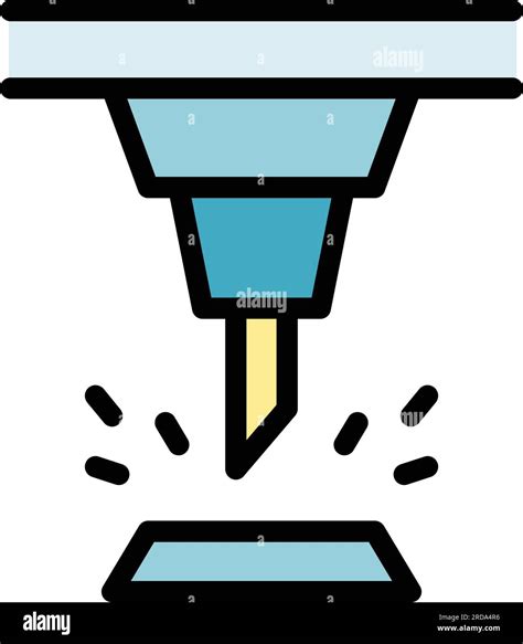 Work Cnc Machine Icon Outline Vector Industry Tool Laser Equipment