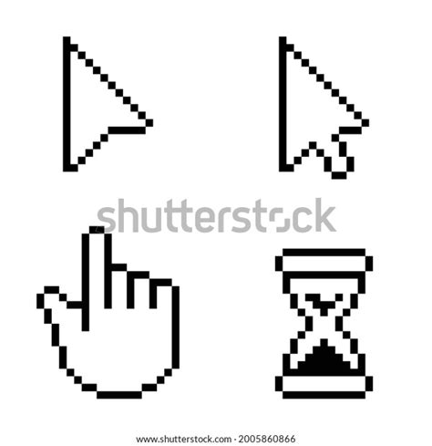 Pixel Cursors Vector Icons Hand Cursor Stock Vector Royalty Free 2005860866