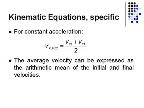 1 D Kinematics Particle Under Constant Acceleration Average