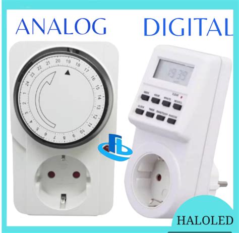 Stop Kontak Timer Digital Analog On Off Listrik Otomatis Manual 24 Jam