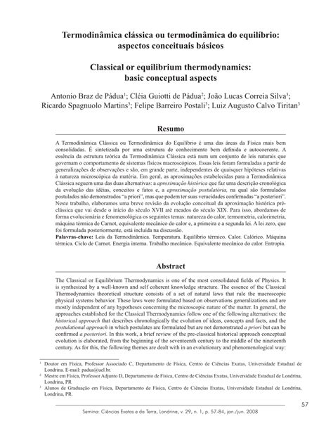 Pdf Classical Or Equilibrium Thermodynamics Basic Conceptual Aspects