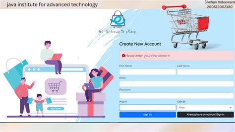 program the user sign up process including input validations youtube