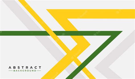 Белый фон с зелеными и желтыми линиями Премиум вектор