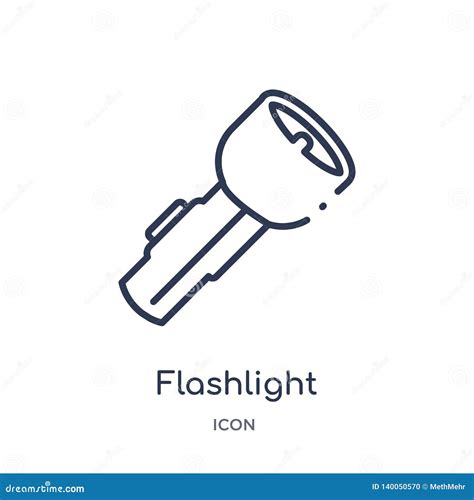 Linear Flashlight Icon From Camping Outline Collection Thin Line Flashlight Vector Isolated On