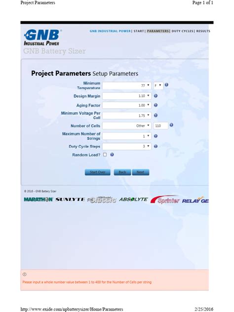Gnb Calculator Input Parameters Pdf