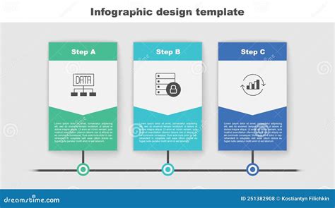 Set Data Analysis Server Security With Padlock And Pie Chart