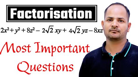 Factorisation Most Important Question Youtube