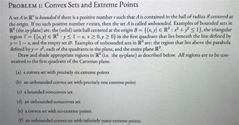 Solved Problem I Convex Sets And Extreme Points A Set A In