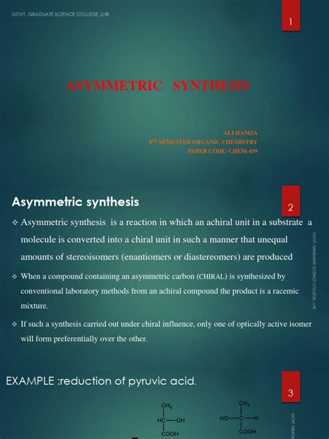 Asymmetric Synthesis Semester 8th Download Free Pdf