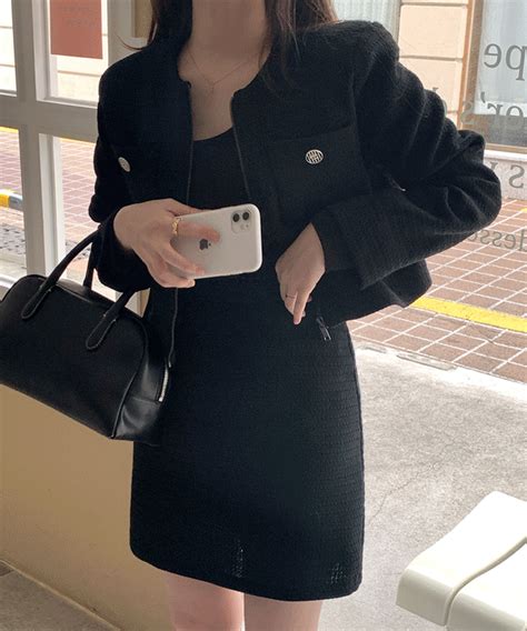 소녀레시피 하객룩추천 위클리 트위드 집업 자켓 트위드 스커트 Set 2color개별주문가능