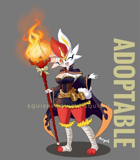 Cinderace Fire Sorceress Adoptable Ych Commishes