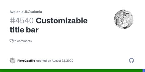 Customizable Title Bar · Issue 4540 · Avaloniauiavalonia · Github