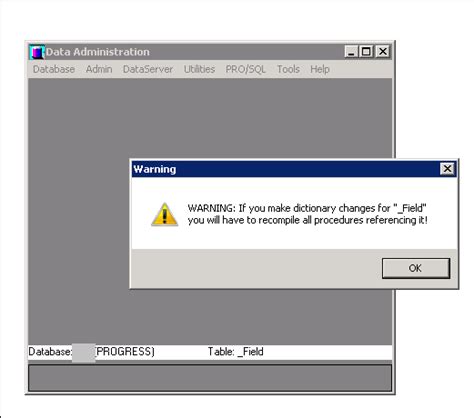 Openedge How Do I Fix A Schema Error In A Metaschema Table Field