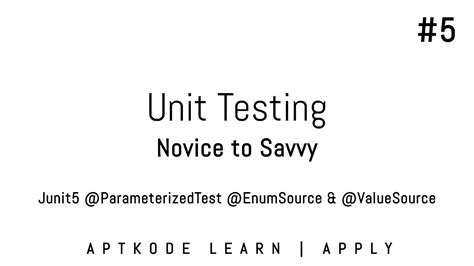 unit testing tutorial 5 junit 5 valuesource and enumsource youtube