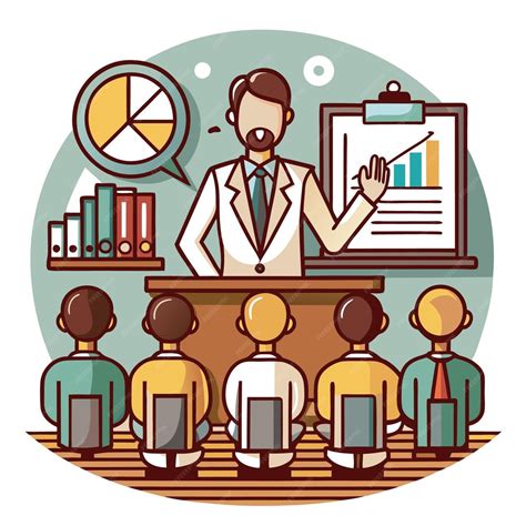 A Male Teacher Is Presenting A Graph To A Classroom Of Students