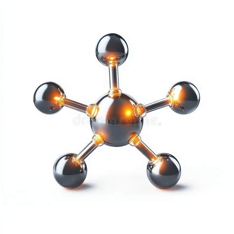 A Stylized Molecular Structure With Glowing Connections Representing Scientific Concepts Stock
