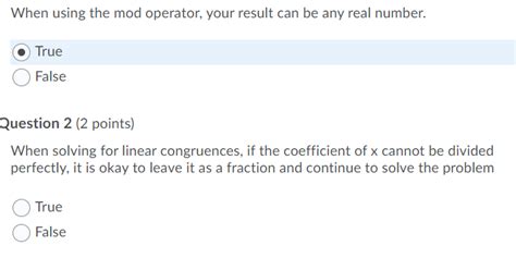 Solved When Using The Mod Operator Your Result Can Be Any