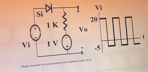 Solved Please Draw The Vo And Determine The Maximum Value Of Chegg Com