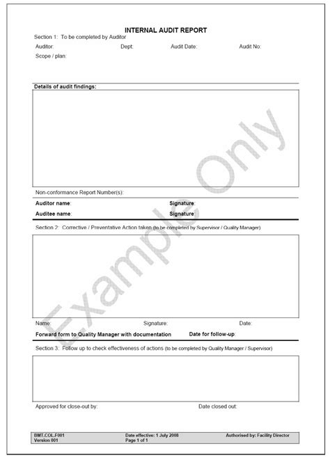 Internal Audit Report Examples To Download