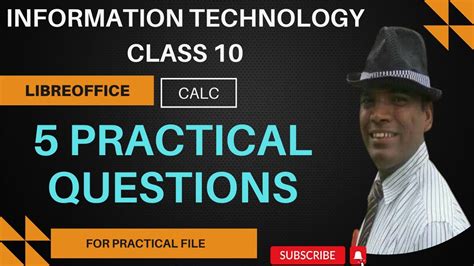 Libreoffice Calc Practical File 5 Questions Class10 Information Technology Class 10 Practical