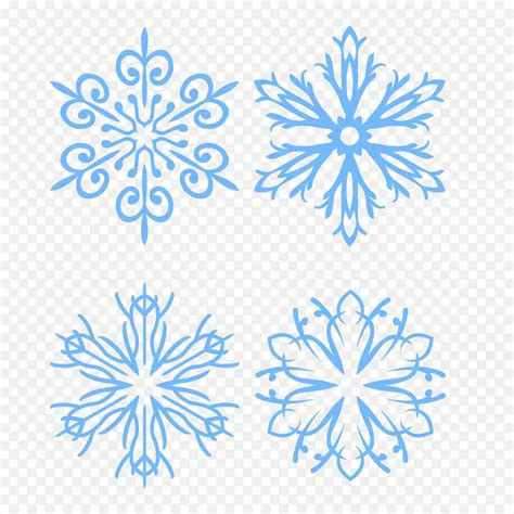 4枚对称雪花花纹PNG图片素材下载 图片编号qdoovpgg 免抠素材网