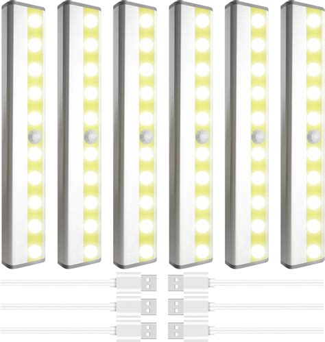 Paquete De 6 Luces Led Con Sensor De Movimiento Para Armario