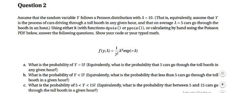 Assume That The Random Variable Y Follows A Poisson