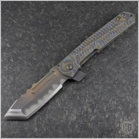 Crusader Forge Custom Flamed Ti Fifp Ex T E Folder Knife 4 75in